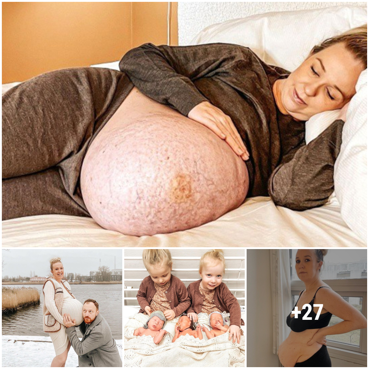 It’s unbelievable that photos of a mother of triplets’ enormous belly have gone viral